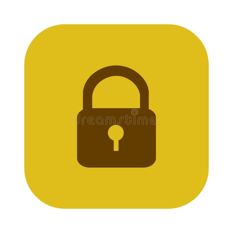 Color Square with Padlock Icon Stock Illustration - Illustration of ...