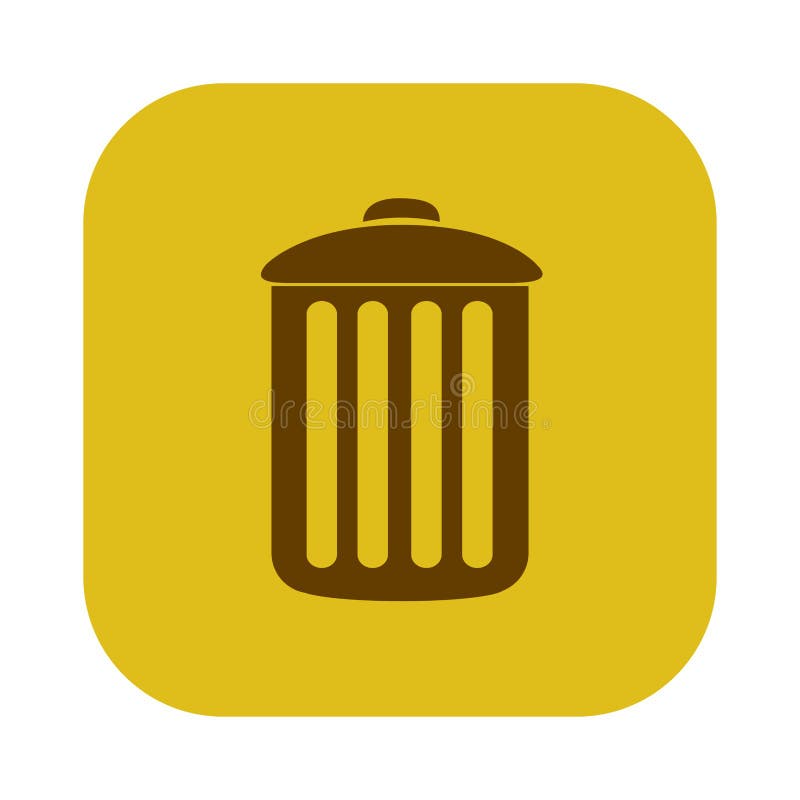 Color Square with Trash Container Icon Stock Illustration ...