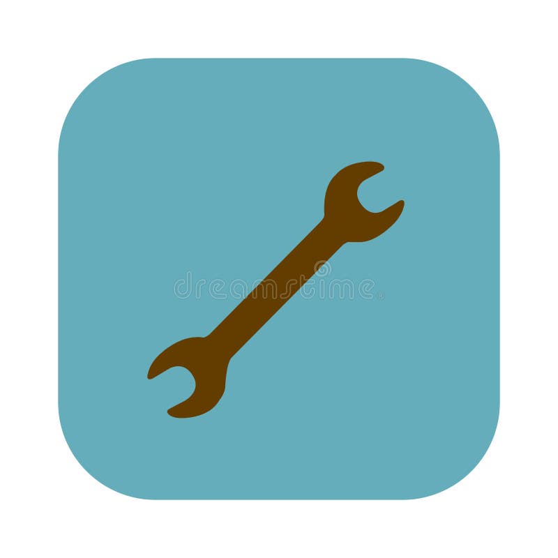 Color Square with Wrench Tool Icon Stock Illustration - Illustration of ...
