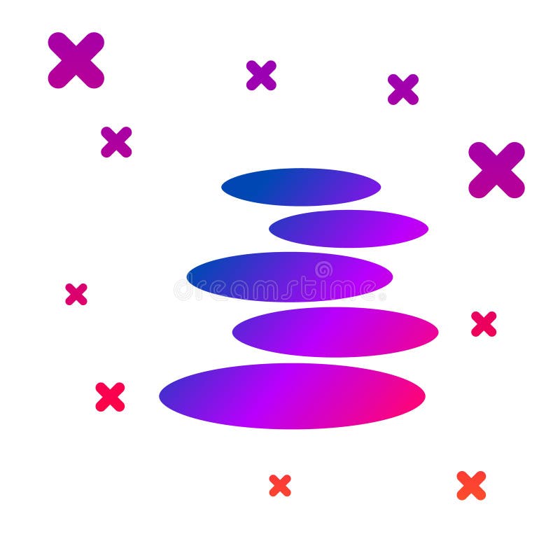 Color Stack Hot Stones Icon Isolated on White Background. Spa Salon ...