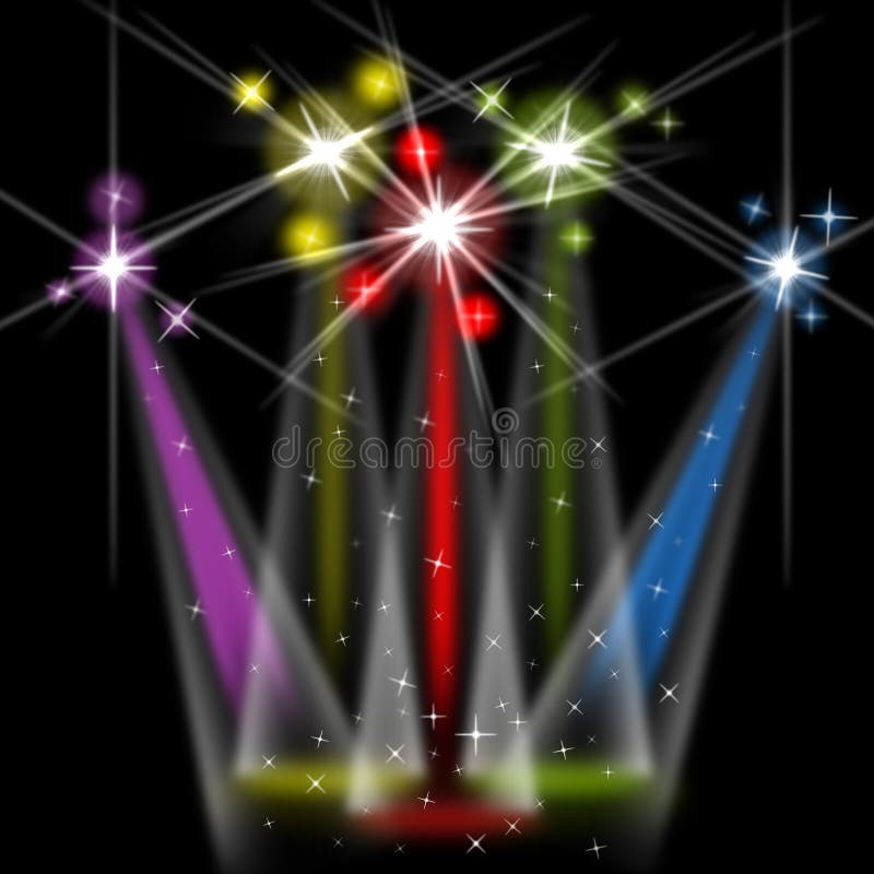 Color Stage Shows Lightsbeams of Light and Colorful Stock Illustration ...