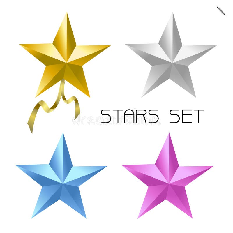Color star set stock vector. Illustration of reflection - 34111443