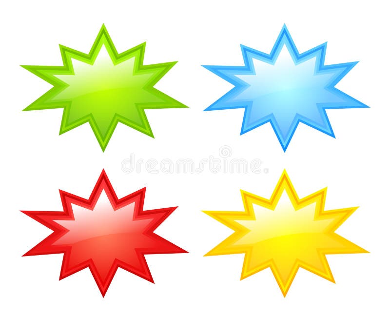 Color stars icons stock vector. Illustration of green - 79737189
