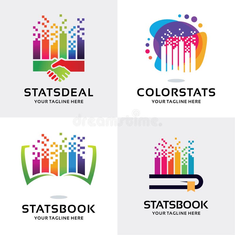 Color Stats Logo Set Design Template Collection Stock Vector ...