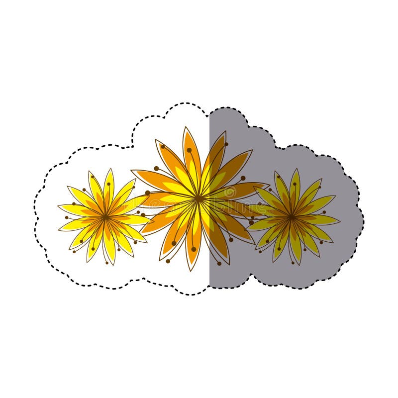 Color Sticker Background with Yellow Flowers Stock Illustration ...