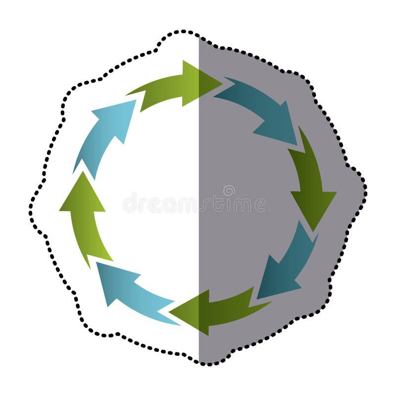Color sticker cycle icon stock illustration. Illustration of concept ...