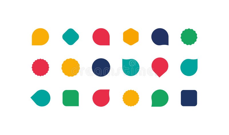 Color Sticker Icon Set. Badges Vector Stock Vector - Illustration of ...