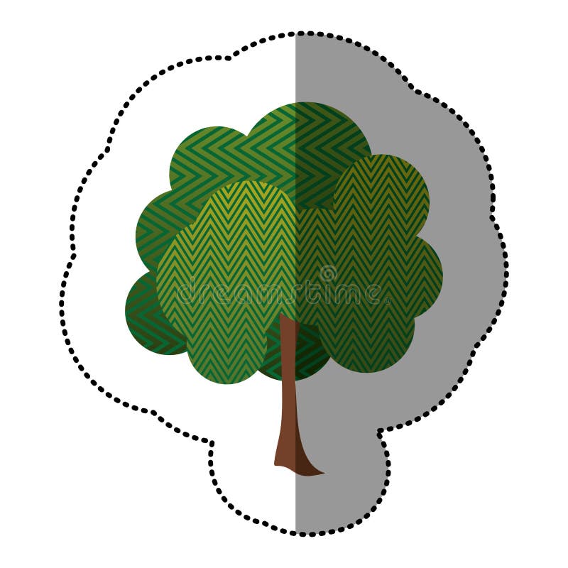 Color Sticker Natural Tree Icon Stock Illustration - Illustration of ...