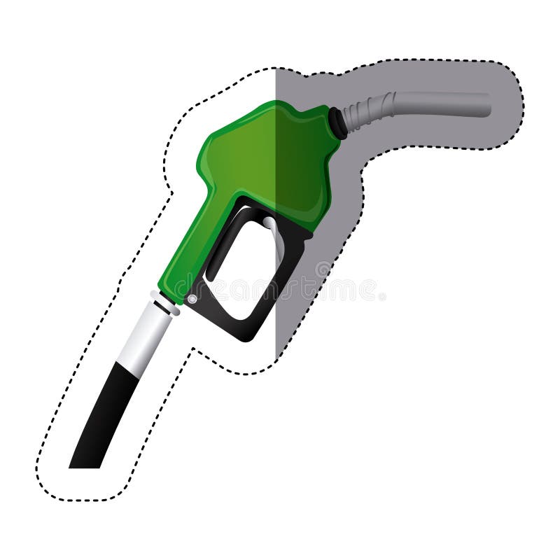 Color Sticker Silhouette with Gasoline Pump Nozzle Stock Illustration ...