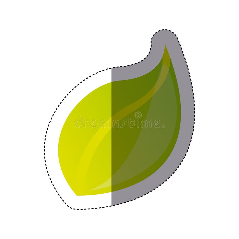 Color Sticker Silhouette with Green Leaf Stock Illustration ...