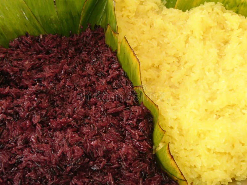 Color sticky rice stock image. Image of snack, rice, leaf - 96864175