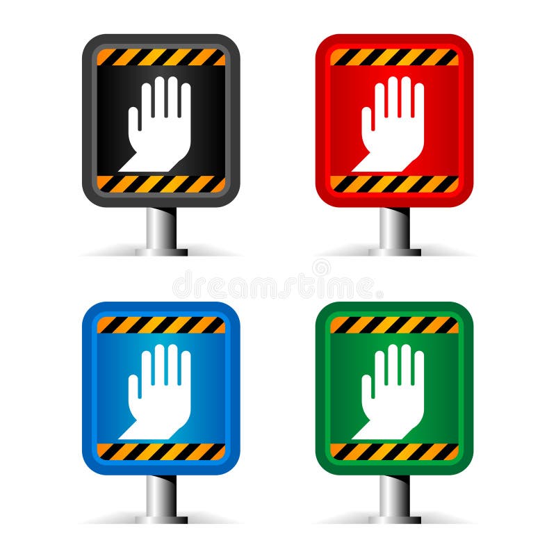 Color stop signs stock vector. Illustration of fence - 20522401