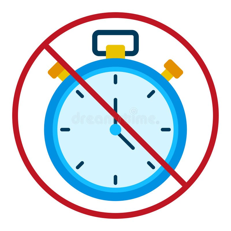 Color Stopwatch Blocked. Red Ban Overlay. Blue Vector Tool. Time ...