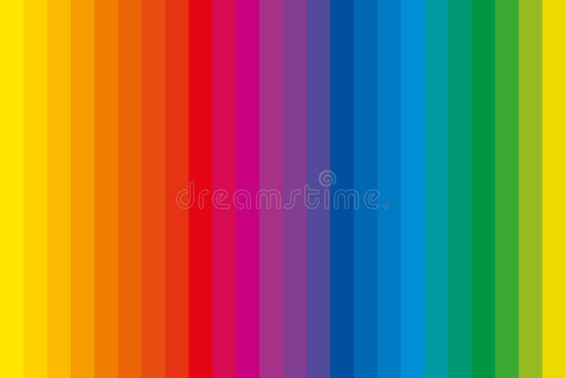 Color Bars with Complementary Colors, Spectrum of 24 Rainbow Colored ...