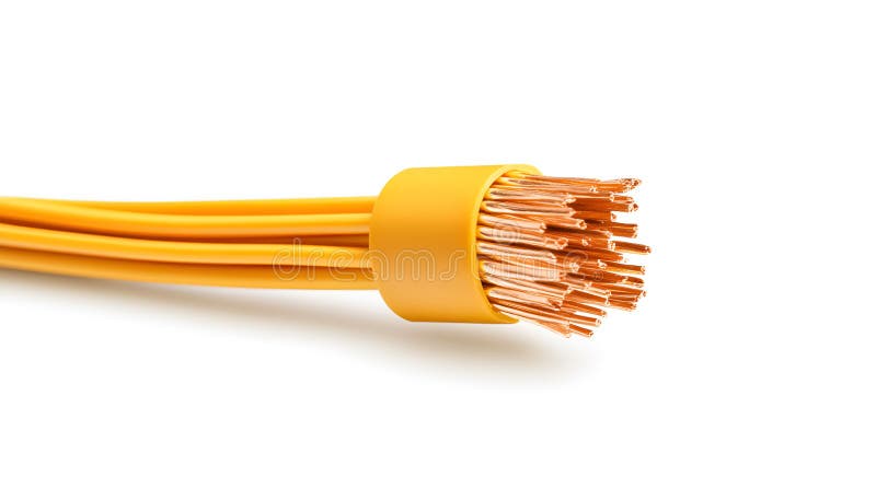 Color Stripped Electrical Wire on White Background Stock Photo - Image ...