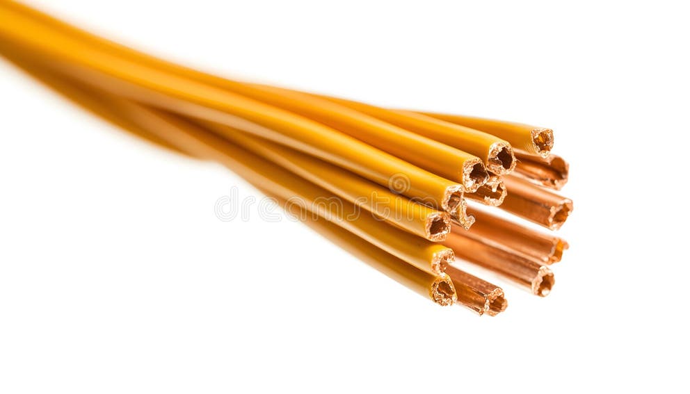 Color Stripped Electrical Wire on White Background Stock Photo - Image ...
