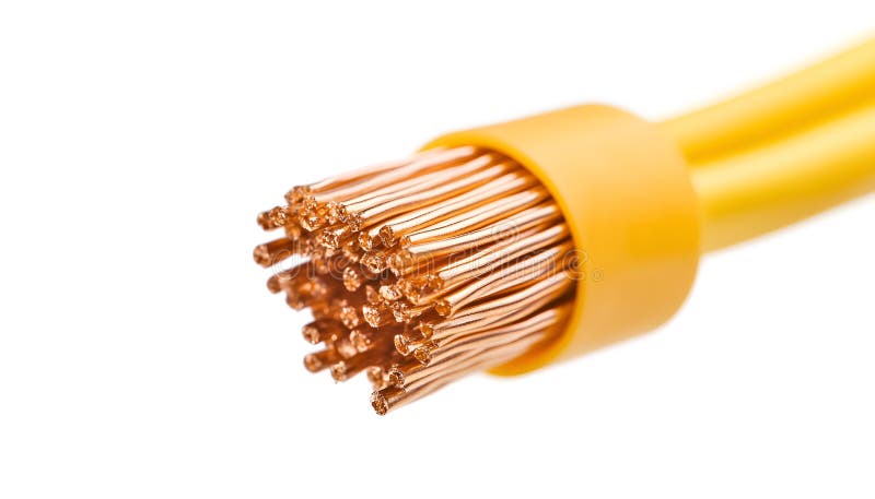 Color Stripped Electrical Wire on White Background Stock Photo - Image ...