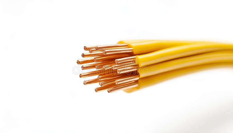 Color Stripped Electrical Wire on White Background Stock Image - Image ...