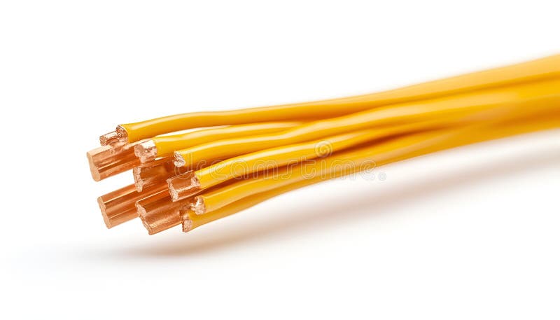 Color Stripped Electrical Wire on White Background Stock Photo - Image ...