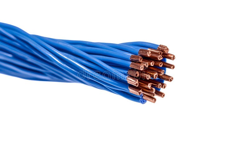 Color Stripped Electrical Wire on White Background Stock Image - Image ...