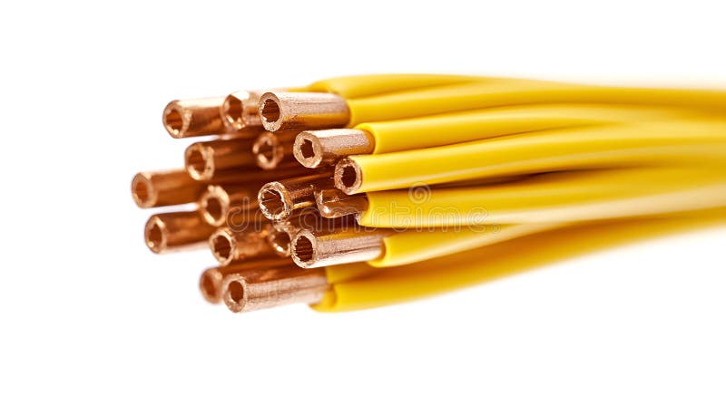 Color Stripped Electrical Wire on White Background Stock Photo - Image ...