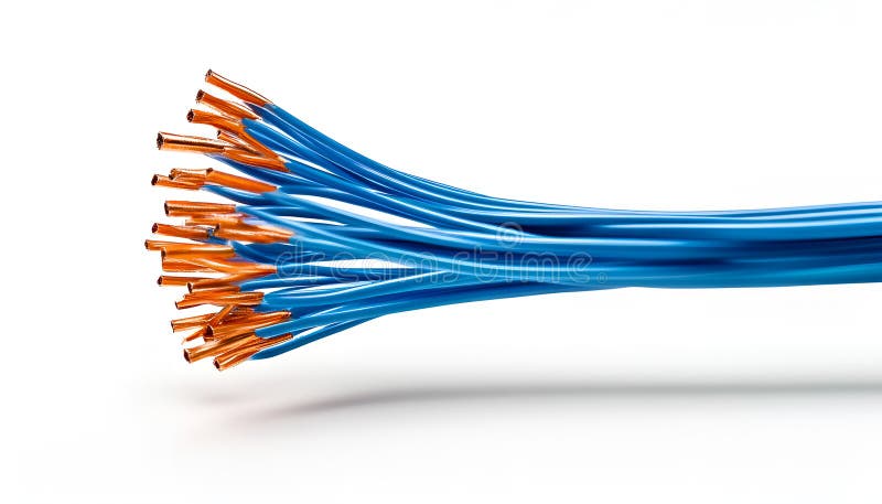 Color Stripped Electrical Wire on White Background Stock Image - Image ...