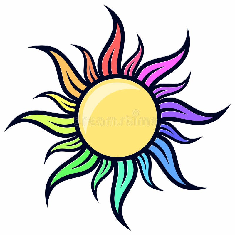 Color Sun Symbol. Color Sun Symbol. Stock Vector - Illustration of ...
