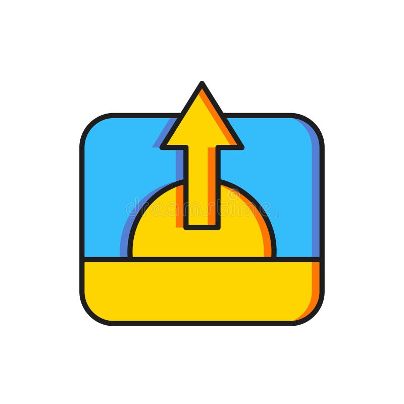 Color Sunrise Icon Isolated on White Background. Flat Filled Outline ...