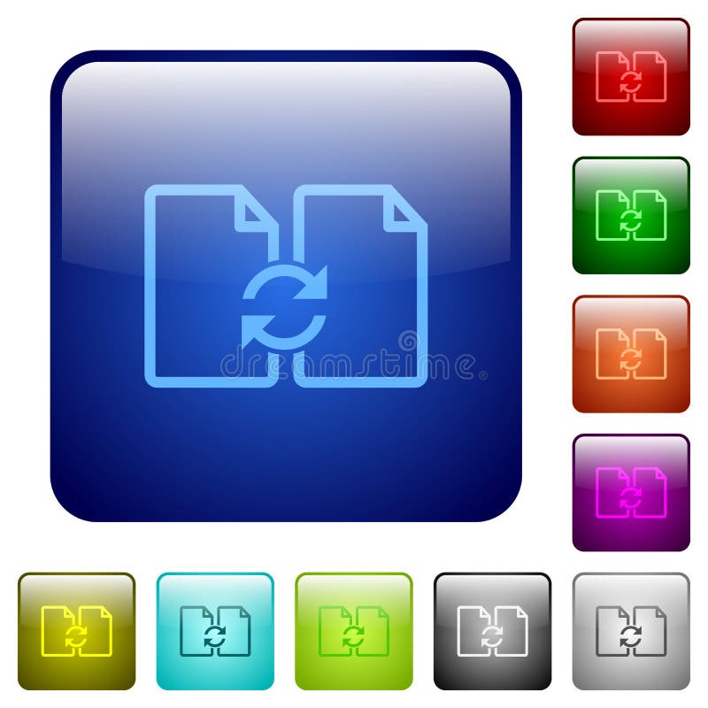 Color Swap Documents Square Buttons Stock Illustration - Illustration ...