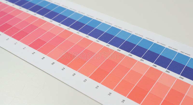 Color Swatch Chart Featuring Two Rows of Gradient Color Blocks. the Top ...