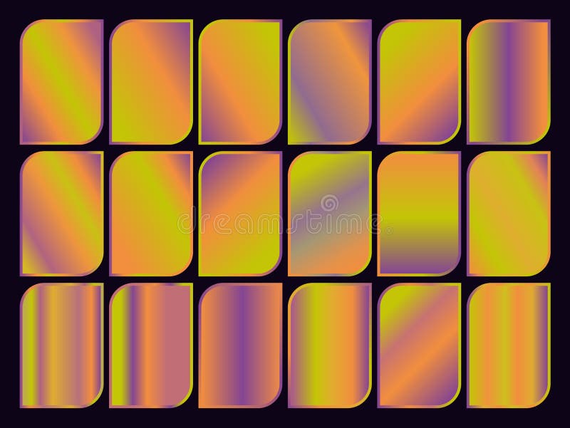 Golden Red Yellow Color Violet Gradient Set Color Combination Set ...