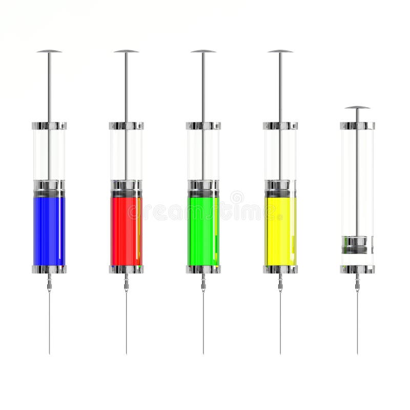 Color syringe stock illustration. Illustration of chemical - 12937235