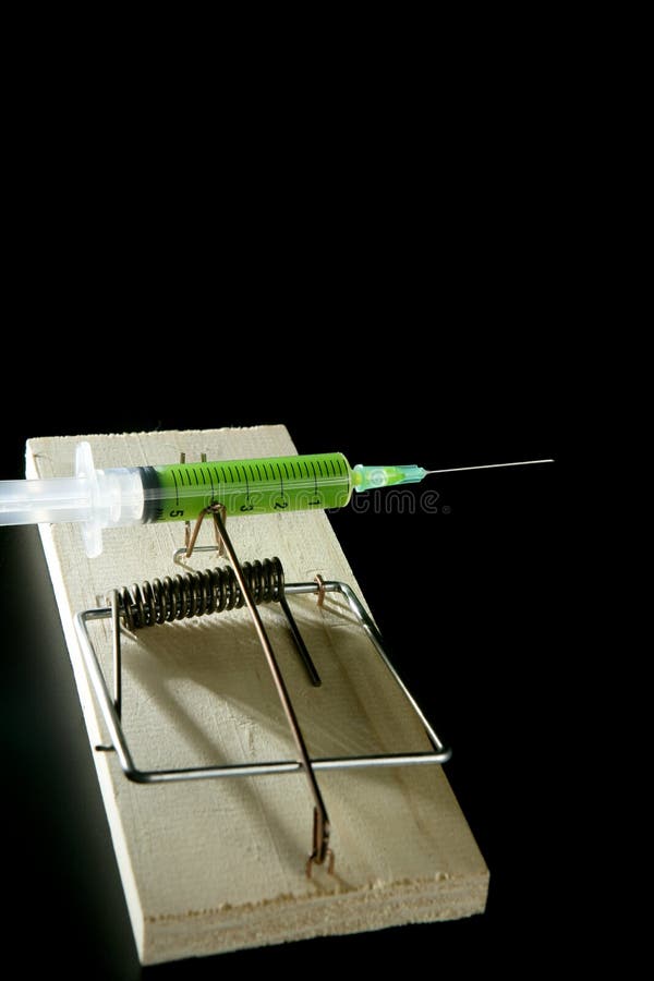 Two Red and Green Syringe on the Trash Stock Image - Image of abuse ...