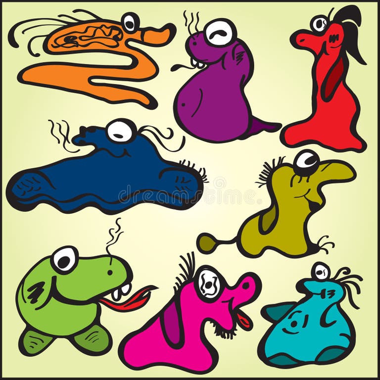 Color_tadpole_monsters stock vector. Illustration of eyes - 15182599