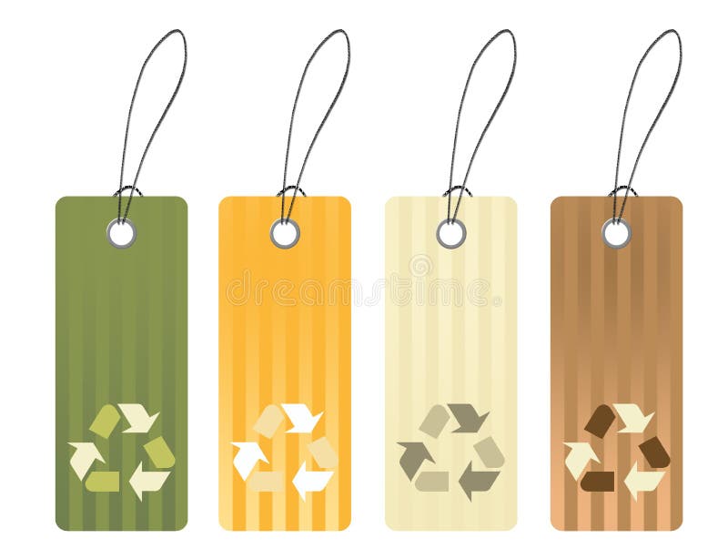 Color Tag with Recycling Icon Symbols Stock Illustration - Illustration ...