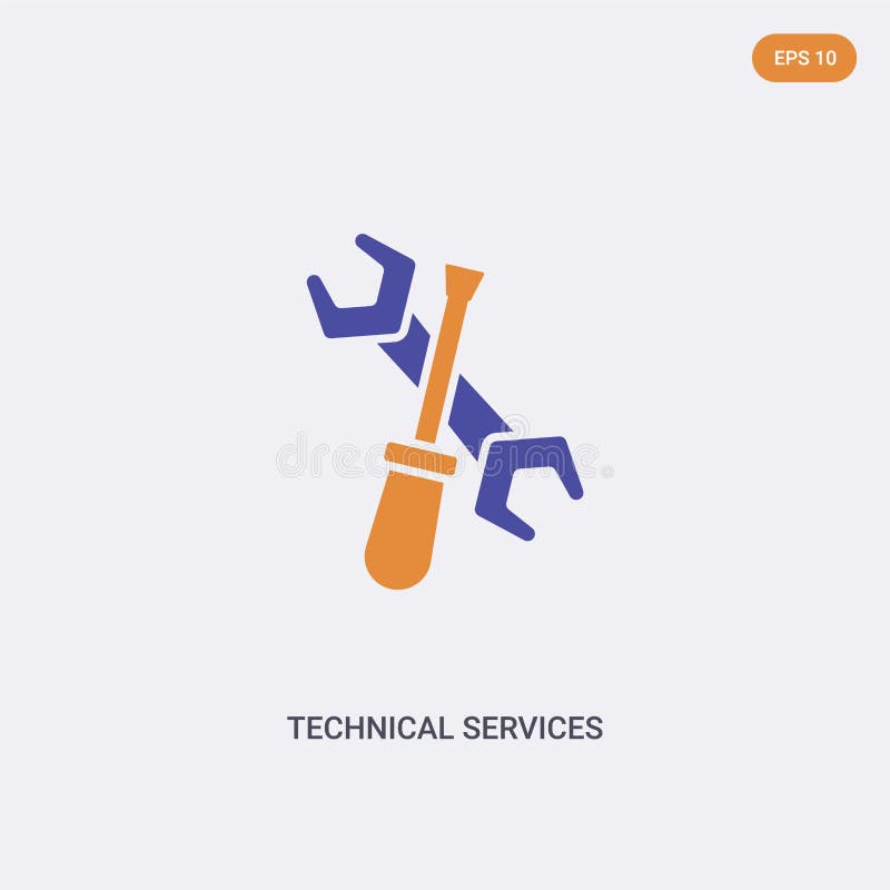 2 Color Technical Services Concept Vector Icon. Isolated Two Color ...