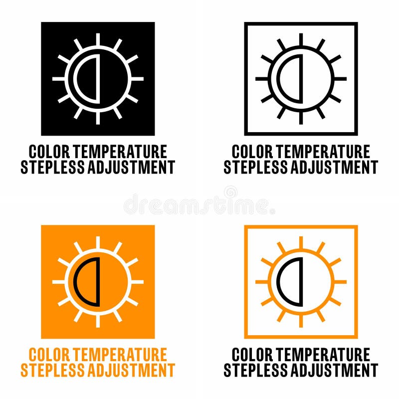 Color Temperature Stepless Adjustment Vector Information Sign Stock ...