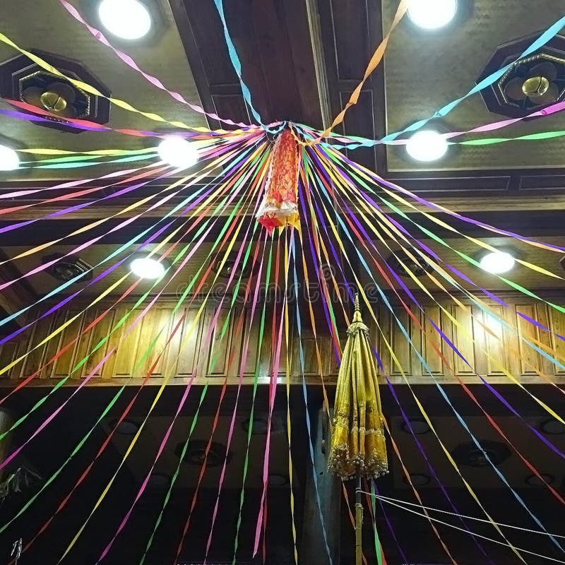 The Color on the Temple Ceiling Stock Photo - Image of bright, abstract ...