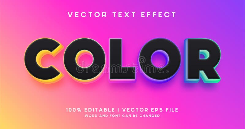 Color text effect style stock vector. Illustration of digital - 237549133