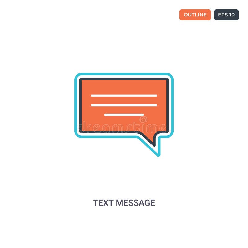 2 Color Text Message Concept Line Vector Icon. Isolated Two Colored ...