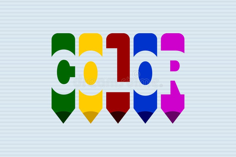 Color Text with Pen Symbol Creative Ideas Design. Color Typography ...