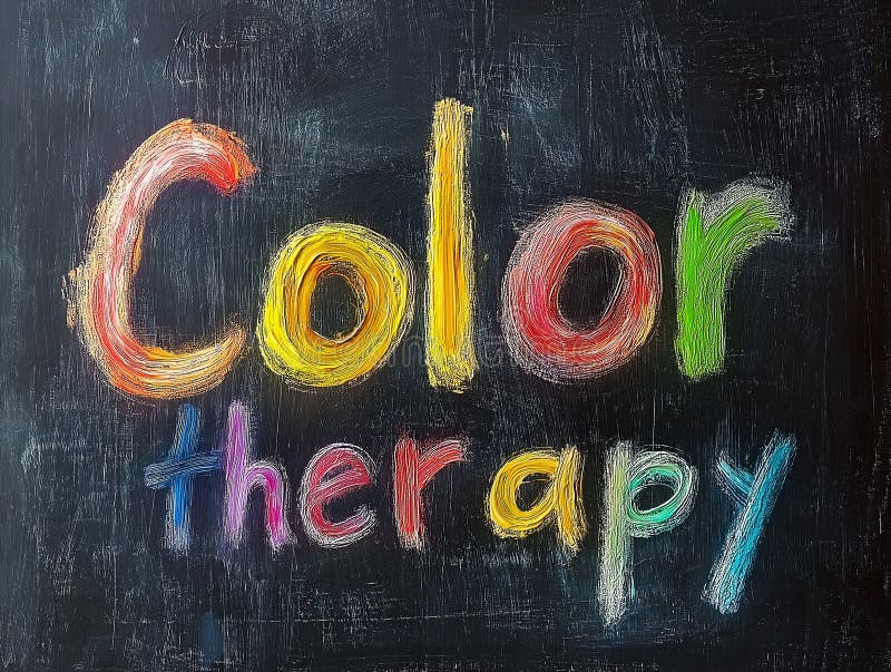 Color Therapy Text Written on a Blackboard Stock Image - Image of ...