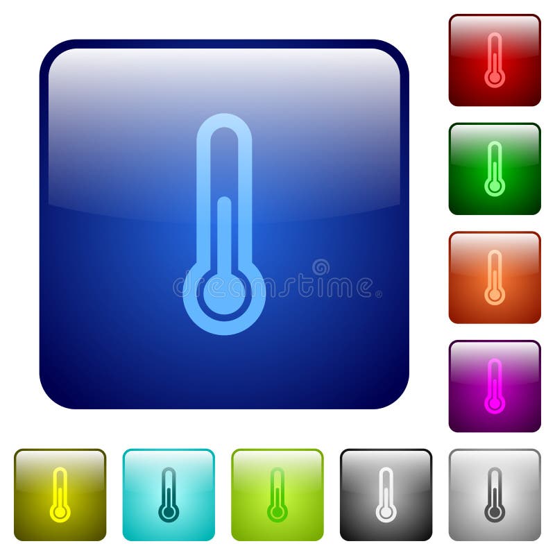 Color Thermometer Square Buttons Stock Illustration - Illustration of ...