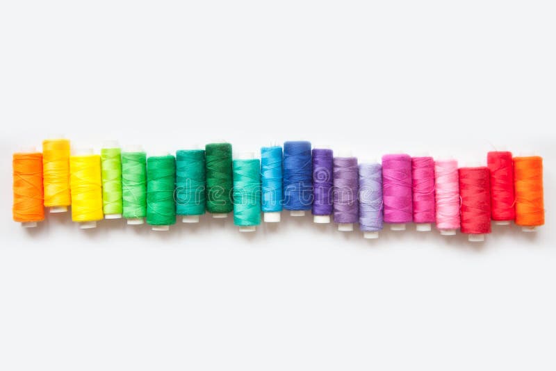Color Thread for Sewing. White Background Stock Photo - Image of color ...