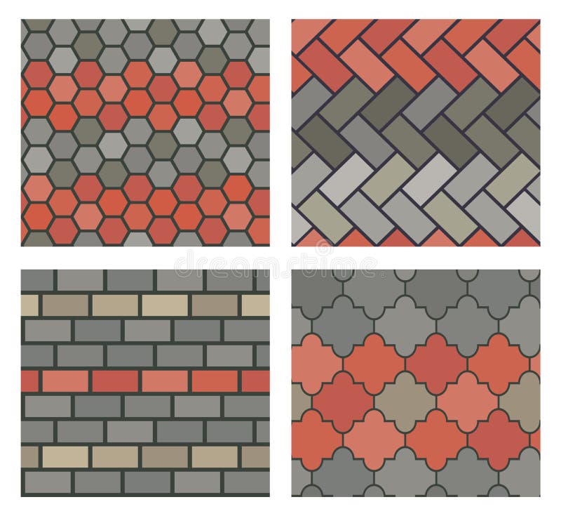 Color Tile Pattern Set. Surface Seamless Ornament Stock Vector ...