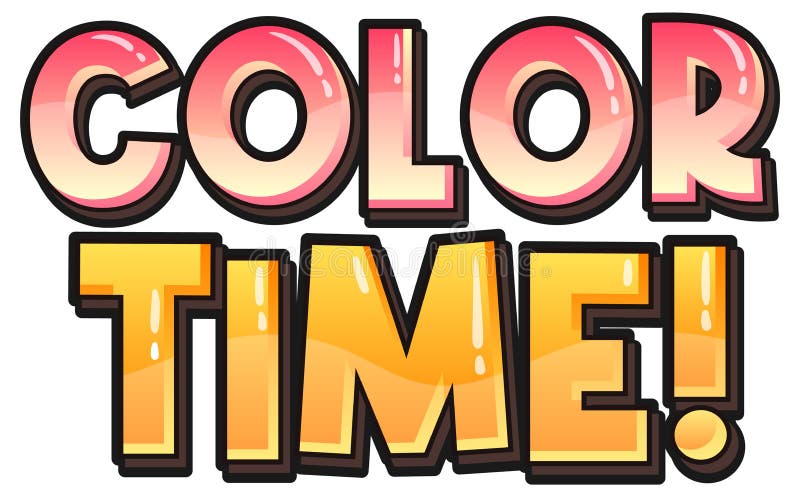 Color Time Text Banner on White Background Stock Vector - Illustration ...