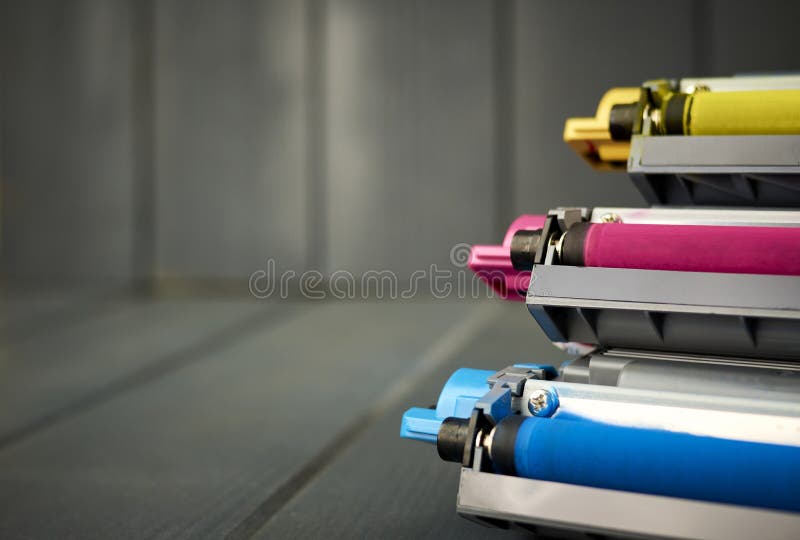 Color Toner Cartridges for Color Laser Printer Stock Image - Image of ...