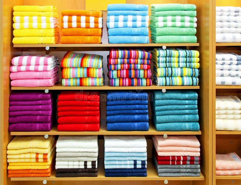 Color towels stock image. Image of bathroom, bath, cotton - 9736559