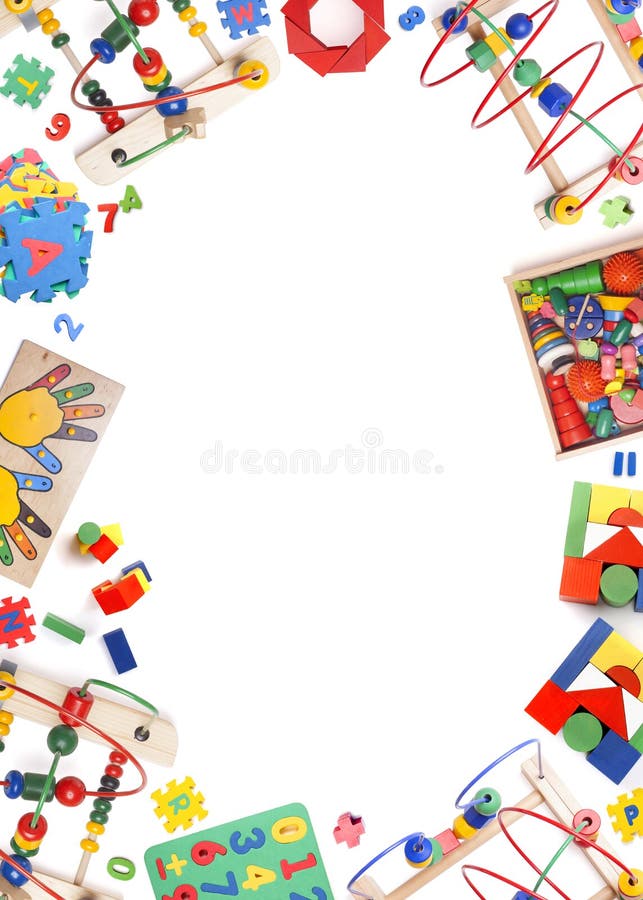 Color toys border stock image. Image of colourful, play - 35021511