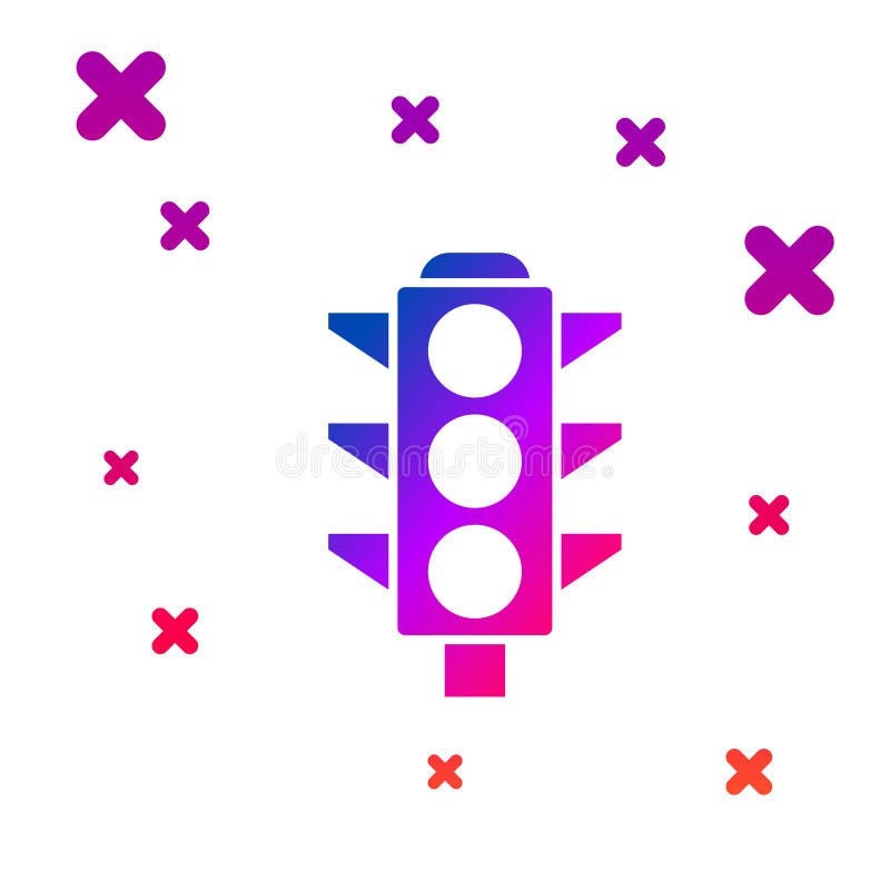 Color Traffic Light Icon Isolated on White Background. Gradient Random ...